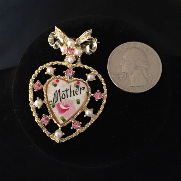 Vintage | Jewelry | Vintage Mother Heart Brooch Pin | Poshmark